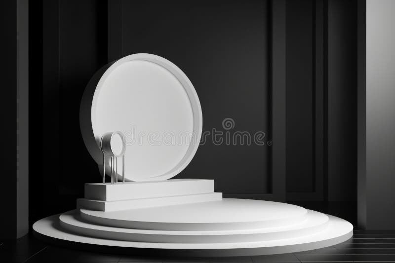Clean Studio Septup with an Empty Podium - 3d Rendering. Generative AI ...