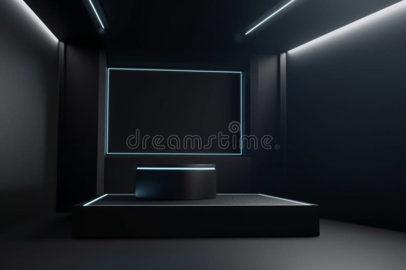 Clean Studio Septup with an Empty Podium - 3d Rendering. Generative AI ...