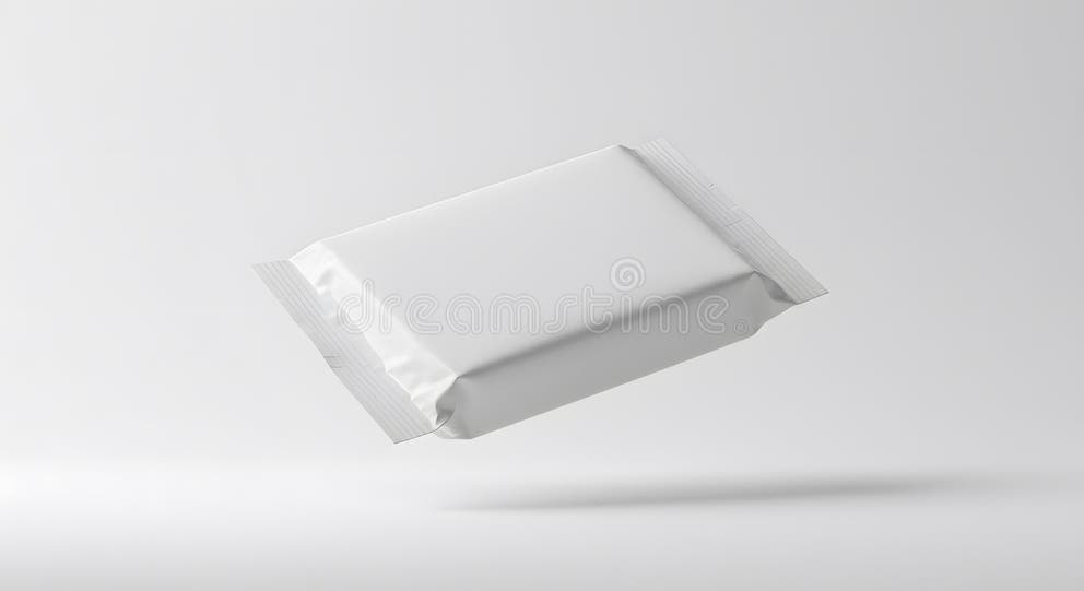 Blank White Packaging Mockup: Floating Rectangular Product Wrapper for ...