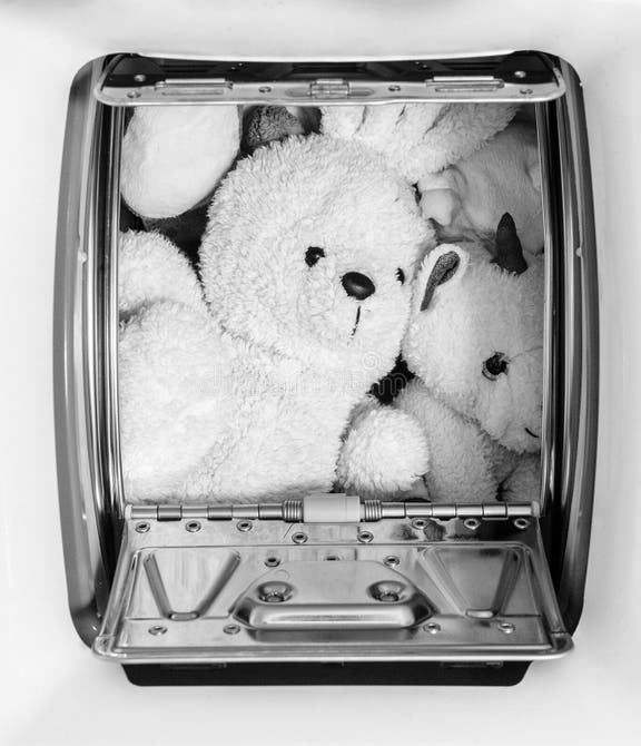 Clean Stuffed Animals in the Washing Machine Stock Image - Image of ...