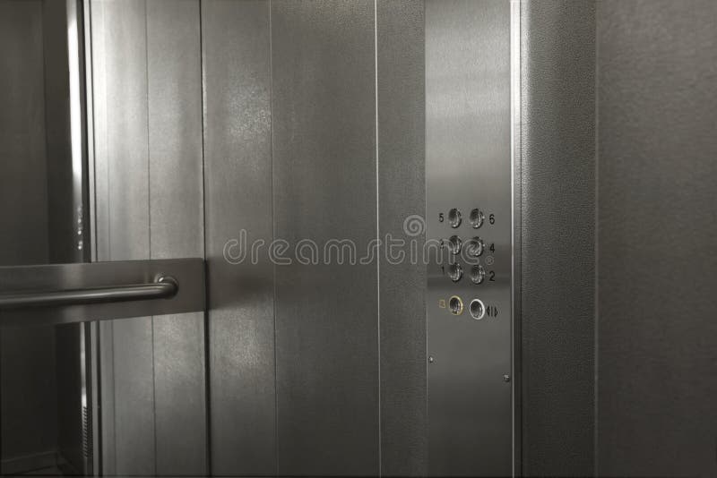 Clean Stylish Elevator Call Panel with Buttons Stock Photo - Image of ...