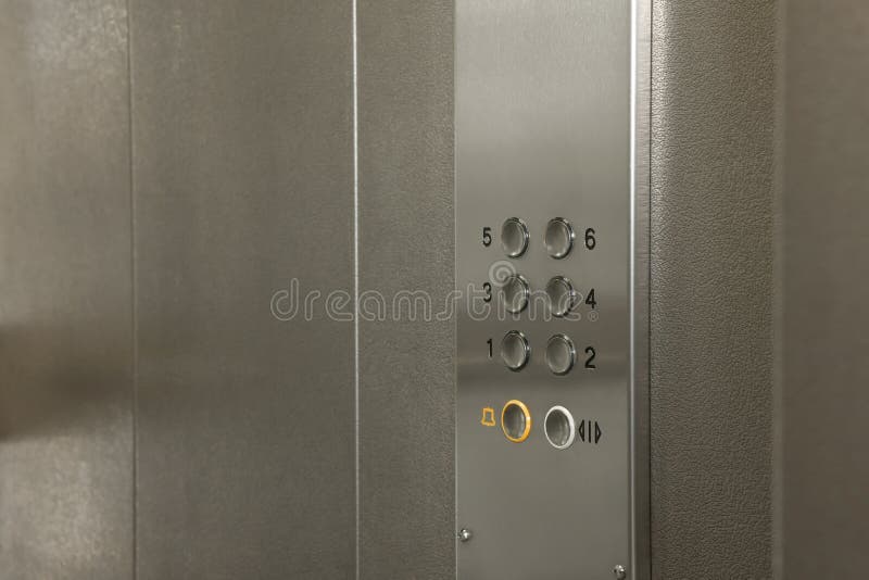 Clean Stylish Elevator Call Panel with Buttons Stock Photo - Image of ...