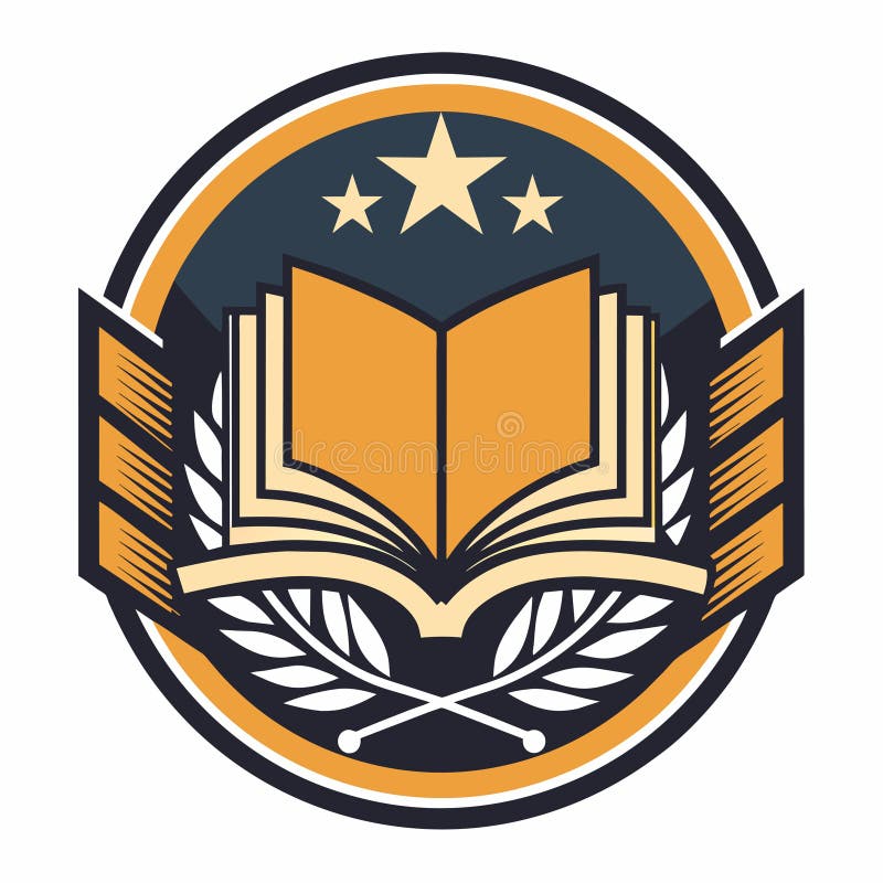 A Clean, Stylized Emblem Featuring an Open Book, Three Stars, and ...