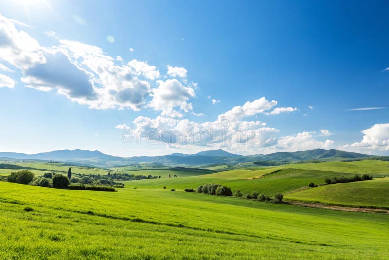 Beautiful clean landscape stock illustration. Illustration of ...