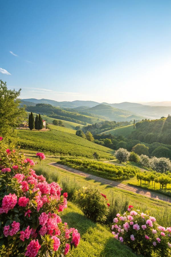 Beautiful clean landscape stock illustration. Illustration of ...