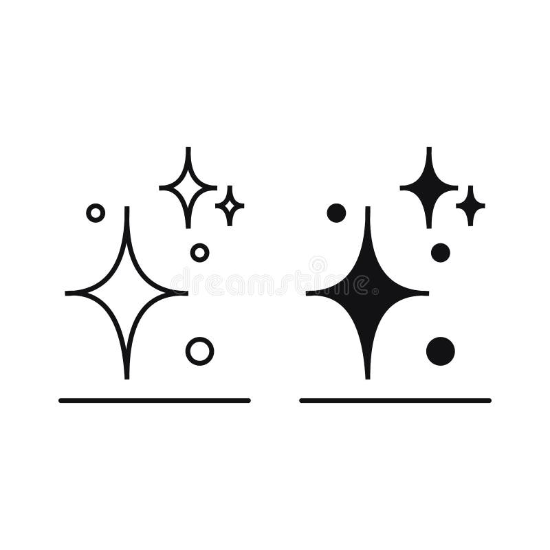 Clean Icon in Thin Line Style, Easy Cleaning Symbol on White Background ...