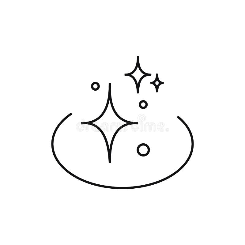 Clean Icon in Thin Line Style, Easy Cleaning Symbol on White Background ...