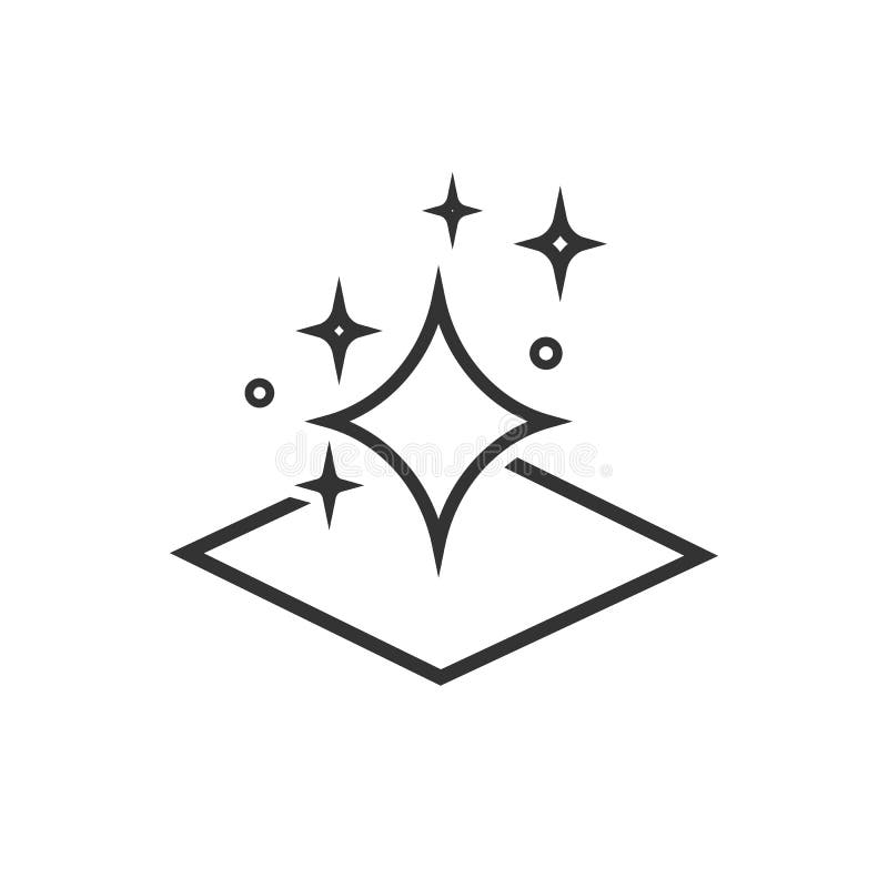 Clean Surface Icon, Easy Cleaning, Thin Line Symbol on White Background ...