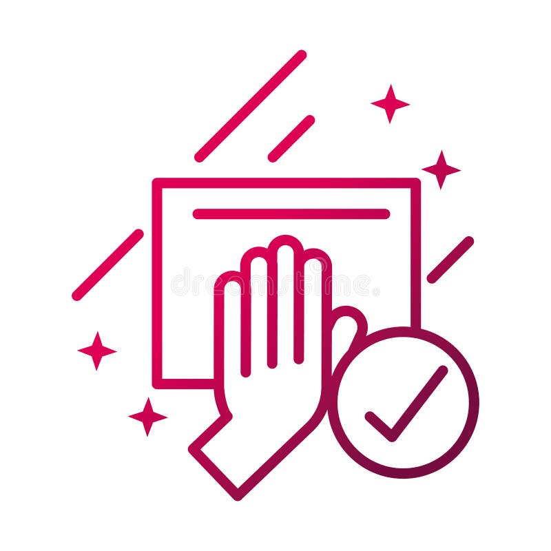 Clean Surfaces Prevent Spread of Covid19 Gradient Icon Stock Vector ...