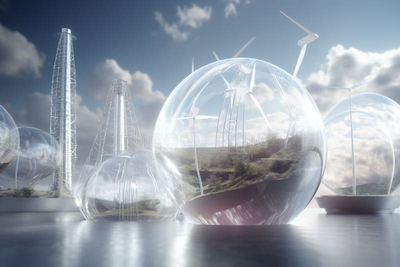 Clean and Sustainable Energy, Conceptual Illustration. Generative AI ...