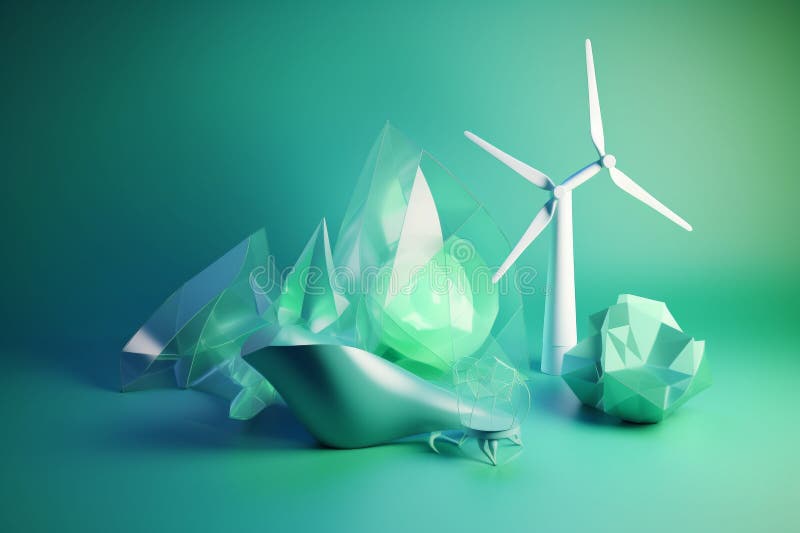 Clean and Sustainable Energy, Conceptual Illustration. Generative AI ...