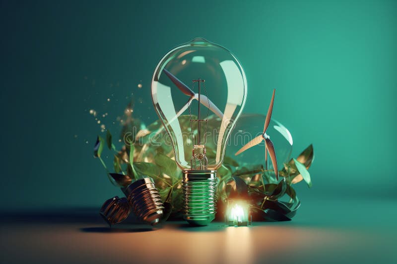 Clean and Sustainable Energy, Conceptual Illustration. Generative AI ...