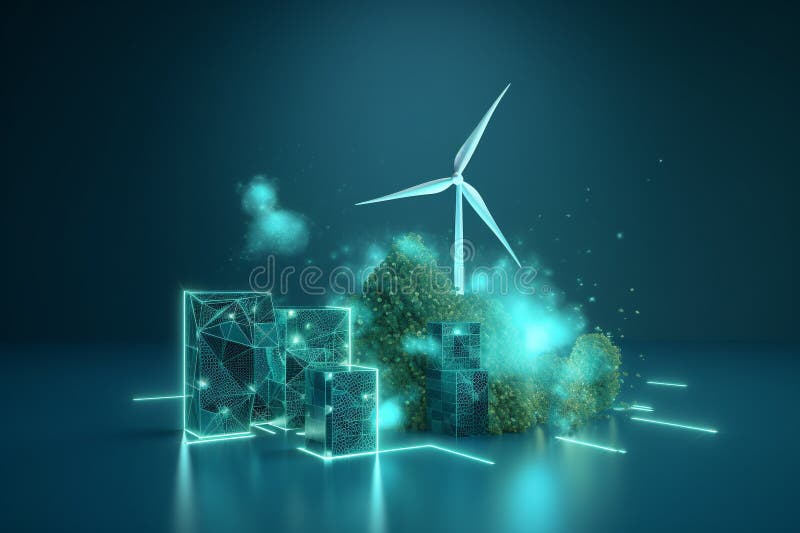 Clean and Sustainable Energy, Conceptual Illustration. Generative AI ...