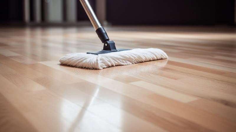 Clean Sweep: Close-up of Floor Being Cleaned with Mop. Generative Ai ...