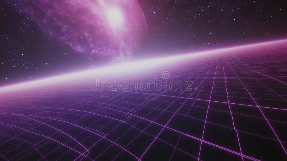 Clean Synthwave Grid Layout for YouTube Thumbnail Stock Photo - Image ...