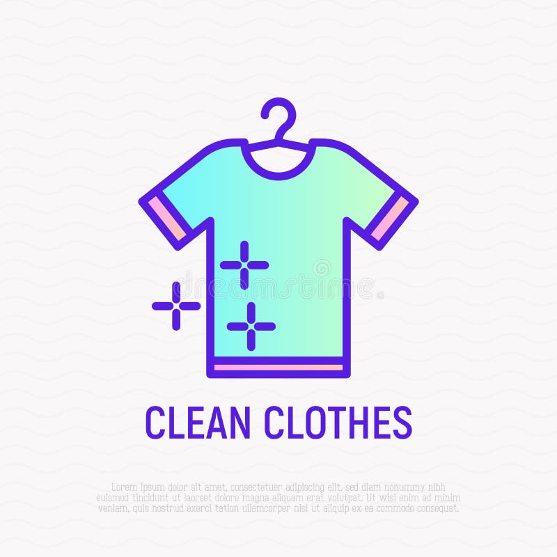 Clean T-shirt on Hanger Thin Line Icon Stock Vector - Illustration of ...