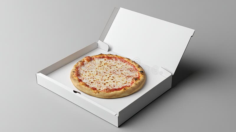 A Clean Takeaway Pizza Box Styled with Simple Branding on a Smooth ...