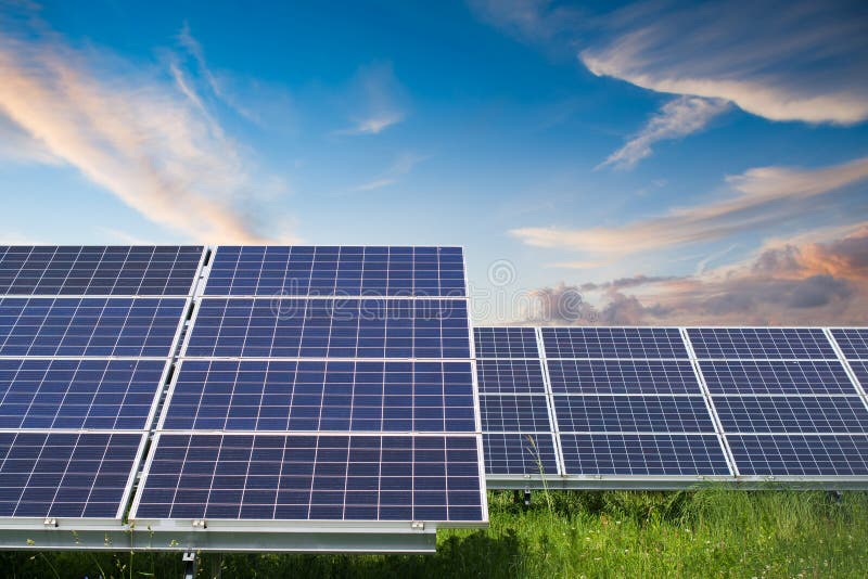 Clean technology stock photo. Image of grass, photovoltaic - 261452492