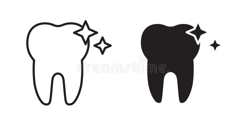Clean Teeth Thin Line Vector Icon Set Stock Vector - Illustration of ...