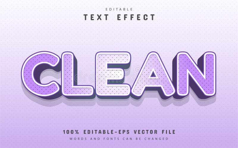 Clean Text, Cartoon Style with Dots Text Effect Stock Vector ...