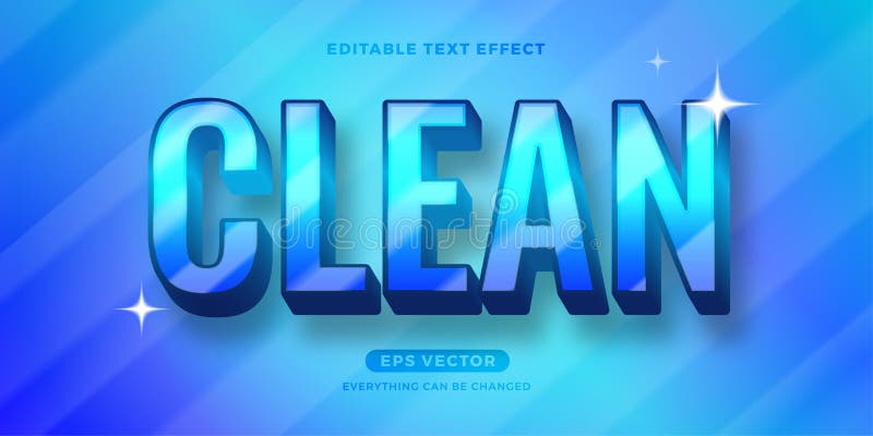 Clean text effect stock vector. Illustration of template - 206446426