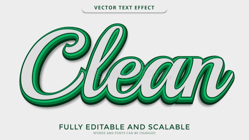 Clean Text Effect Editable Eps File Stock Vector - Illustration of ...