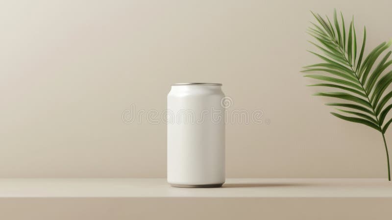 Clean Tin Can Mockup with Minimal Label Design, Placed on a Flat ...