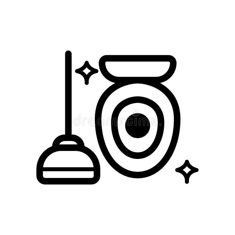 Clean Toilet Bowl with Plunger. Vector Illustration Decorative Design ...