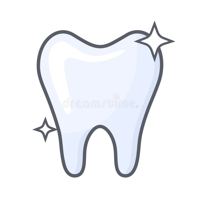 Clean Tooth Isolated on White Background. Vector Illustrations on the ...