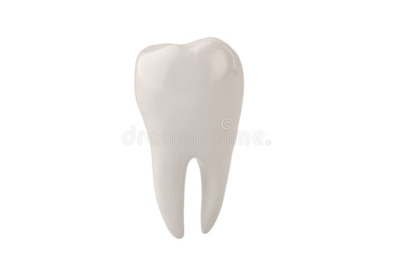 Clean Tooth on White Background 3D Illustration. Stock Illustration ...