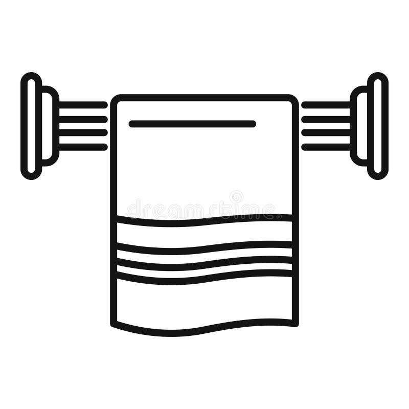 Clean Towel Hanging on Heated Rail in Bathroom Stock Illustration ...