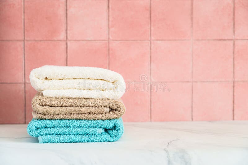 Clean Towels and Detergent in the Laundry or Bathroom. Stock Photo ...