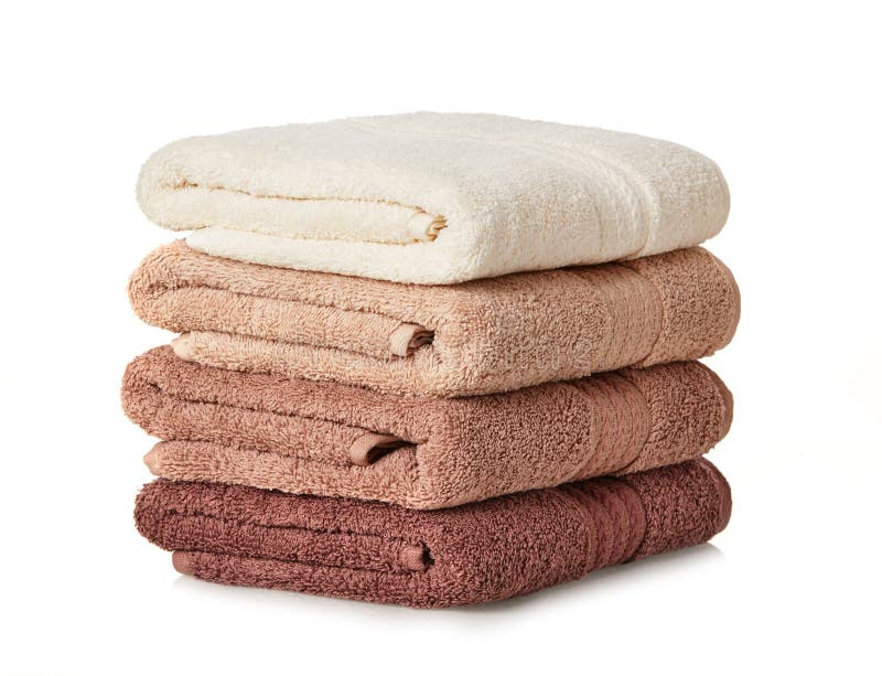 Clean Towels Stack on White Stock Photo - Image of hygiene, soft: 232968592