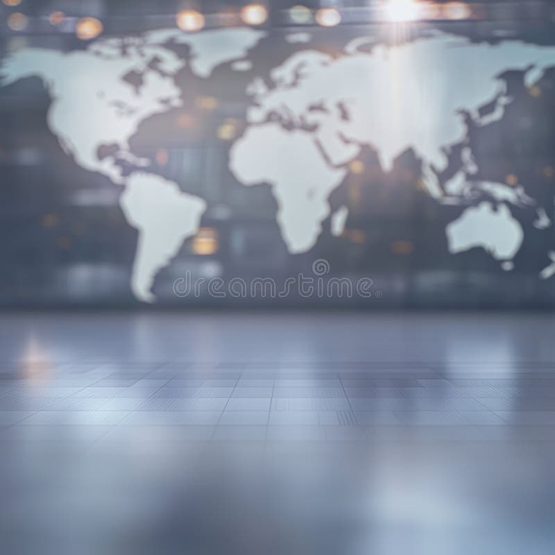 Clean Uncluttered News Backdrop with World Map for Presentations Stock ...