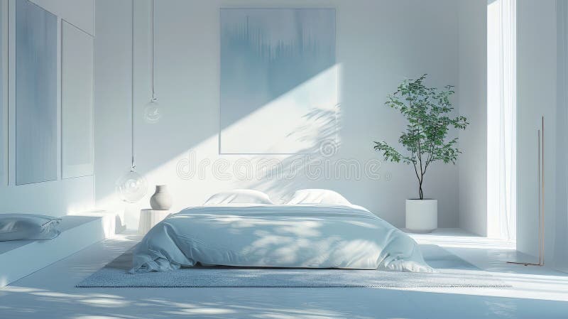 Clean and Uncluttered Scene with Room Stock Illustration - Illustration ...