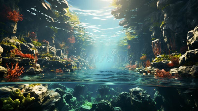 Clean Underwater Environment Scenery Stock Photo - Image of beauty ...