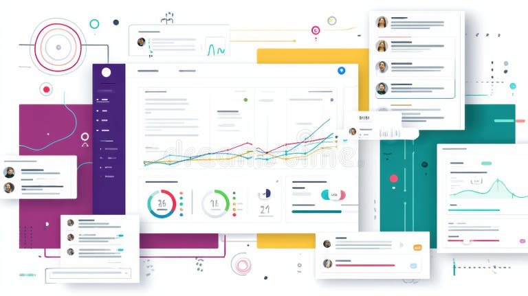 AI Dashboard Interface Displaying Chat Flow Analytics and User ...