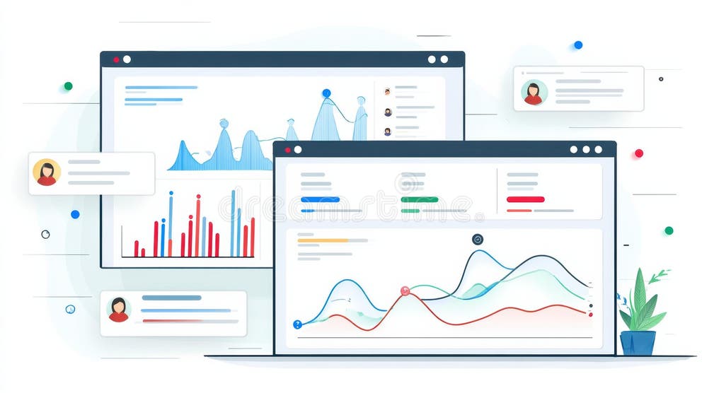 Clean User Interface of an AI Dashboard Showcasing Chat Flow and ...