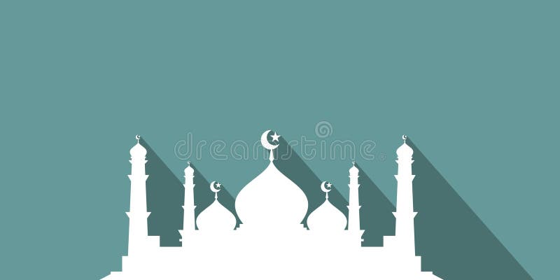 Clean Vector Design of a Mosque with a Shadow Effect. Features an Empty ...