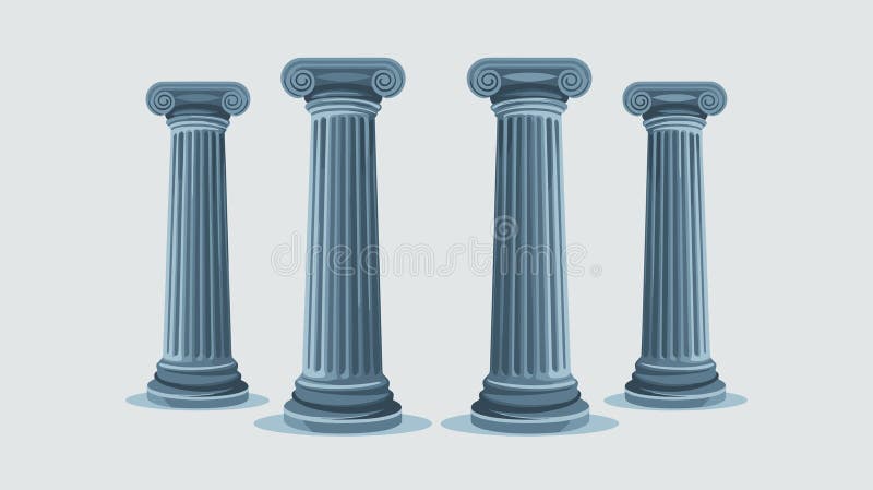 Four Classical Columns Vector Illustration for Architectural Themes ...