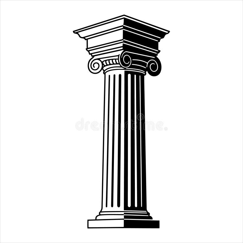 Ionic Column Silhouette stock image. Image of black - 386549965
