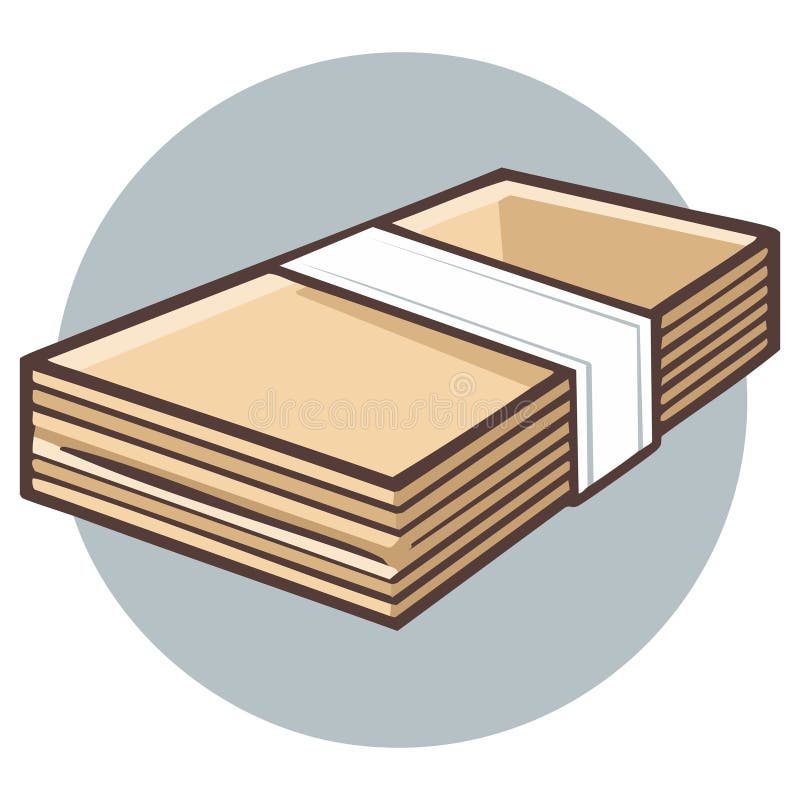 Clean Vector Illustration of a Stack of Money Bills or Blank Paper Ream ...