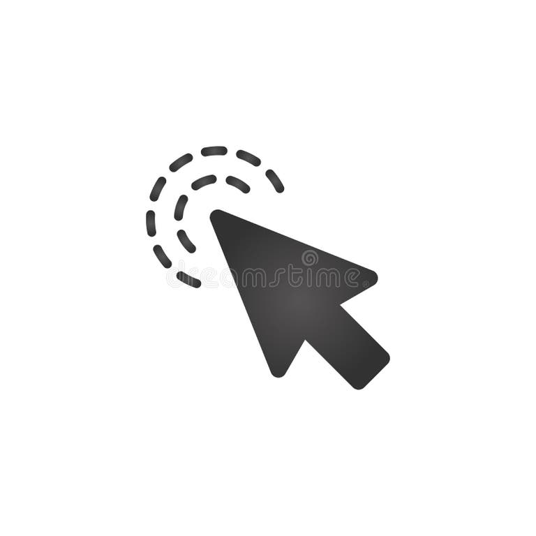 Clean Vector Modern Cursor Symbol Icon with Click. Vector Illustration ...