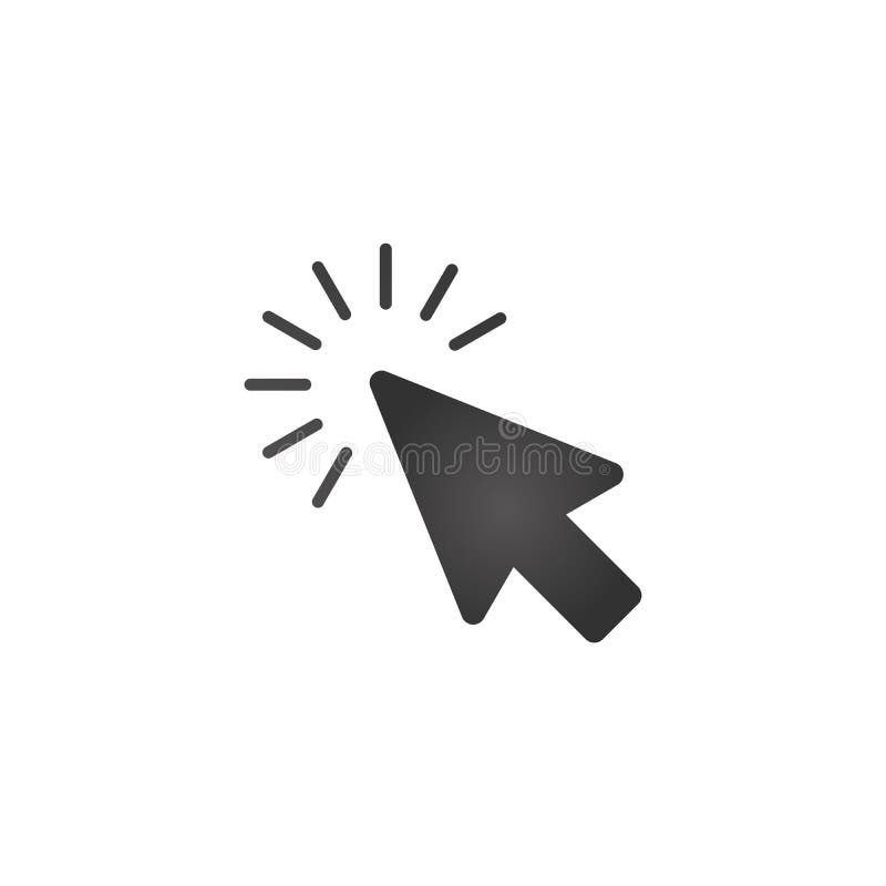 Clean Vector Modern Cursor Symbol Icon with Click. Vector Illustration ...