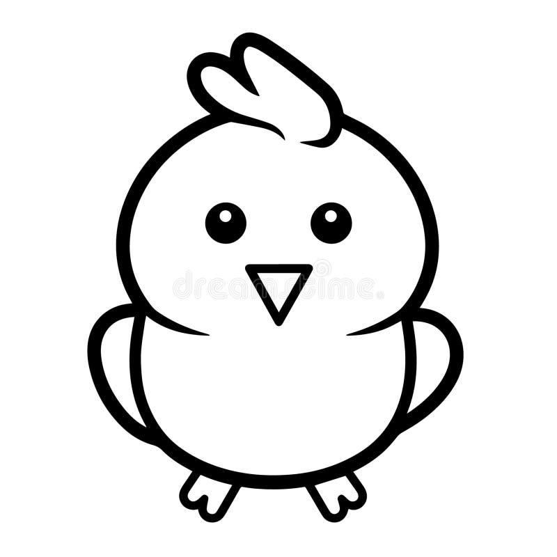 Clean Vector Outline of a Chicken Icon for Versatile Applications Stock ...