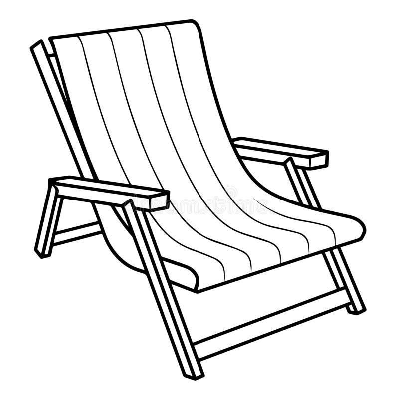 Clean Vector Outline of a Deck Chair Icon for Versatile Applications ...