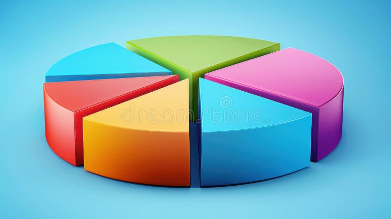 A Clean Vector Pie Chart Infographic with Five Abstract Divisions ...