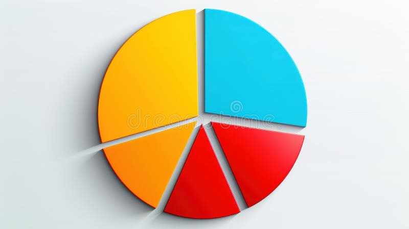 A Clean Vector Pie Chart Infographic with Five Abstract Divisions ...