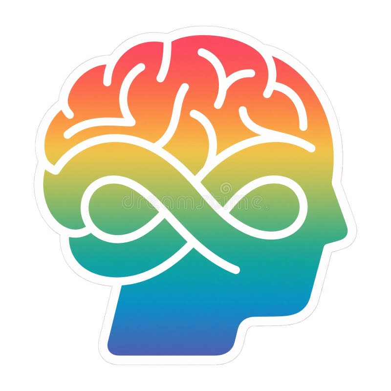 Infinity Loop with Brain Silhouette in Rainbow Colors – Neurodiversity ...