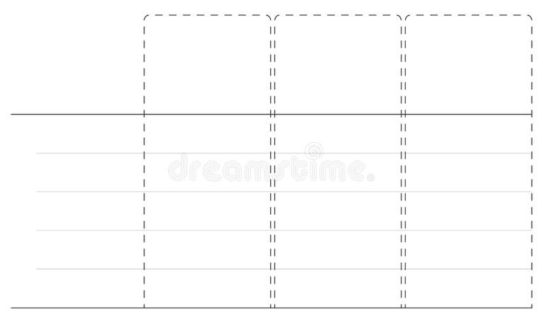 Clean Vector Table Template with Three Columns and Six Rows Stock ...